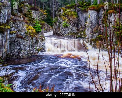Laggan Falls waterfall in the Scottish Highlands Stock Photo - Alamy