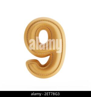 Digit number alphabet yellow leather skin texture letter five 5. 3d ...