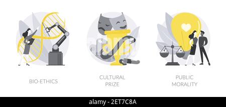 Culture and ethics abstract concept vector illustration set. Bioethics ...