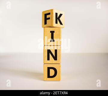 Find your kind symbol. Turned cubes with words find kind. Beautiful ...