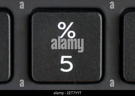 5 and percentage key on a laptop keyboard Stock Photo - Alamy