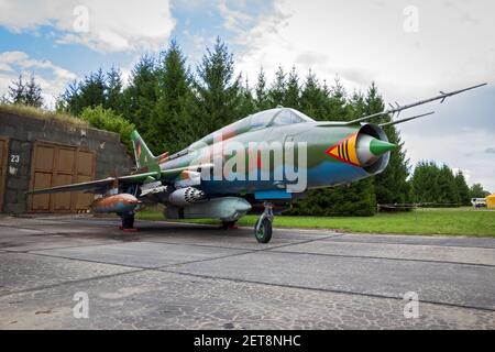 Preserved Sukhoi Su-7 fighter-bomber of the Czech Air Force Stock Photo ...