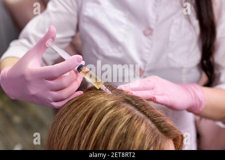 Skin under the microscope, background Stock Photo - Alamy