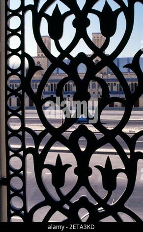 Sharjah wrought iron window UAE 1977 Stock Photo - Alamy