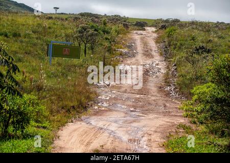 Dirty track at Serra da Canastra National Park, Minas Gerais, Brazil ...