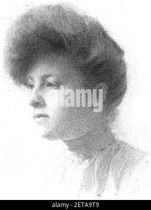 Pencil Drawing of Young Woman, Vanderpoel Stock Photo - Alamy