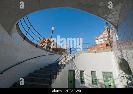 SPAIN Barcelona Curved stairway in Casa Batllo designed Antoni Gaudi ...