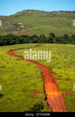 Dirty track at Serra da Canastra National Park, Minas Gerais, Brazil ...