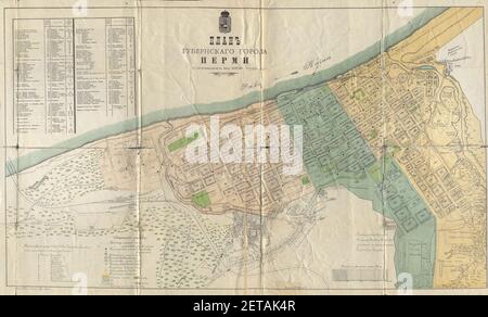 Perm Map 1908 Stock Photo - Alamy