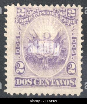 Peru 1874 Sc22 violet Stock Photo - Alamy