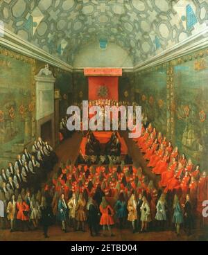 Peter Tillemans (c. 1684-1734) - Queen Anne (1665-1714) in the House of ...
