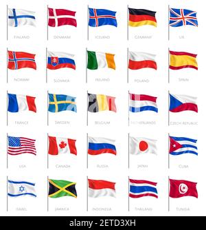 France, Norway countries isolated on world map. Light gray background ...