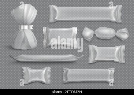 Candy packaging supplies products blank mockup samples collection on ...