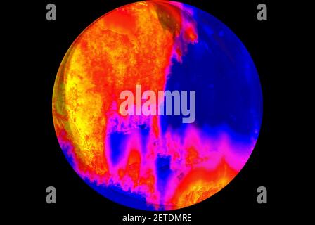 Planet earth on fire seen from space satellite Stock Photo - Alamy