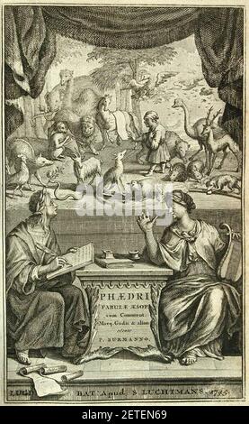 Phaedrus Fabulist 1745 engraving Stock Photo - Alamy