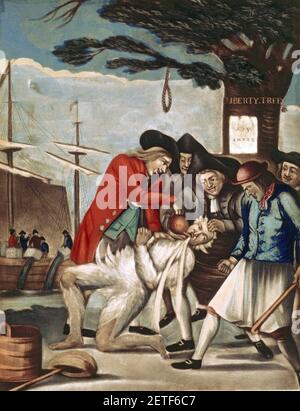 The Bostonians Paying the Excise-Man, or Tarring & Feathering David ...