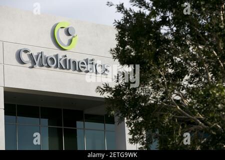 A logo sign outside of the headquarters of Cytokinetics in South San ...
