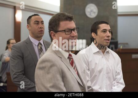 Former MMA fighter Jonathan Paul Koppenhaver aka War Machine, right ...