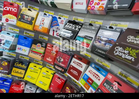 Prepaid Gift Cards Display, USA Stock Photo - Alamy
