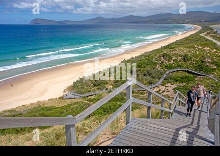 The Neck lookout on Bruny Island provides panoramic views over scenic ...