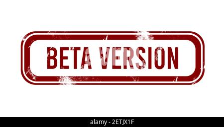Beta version - red grunge rubber, stamp Stock Photo - Alamy