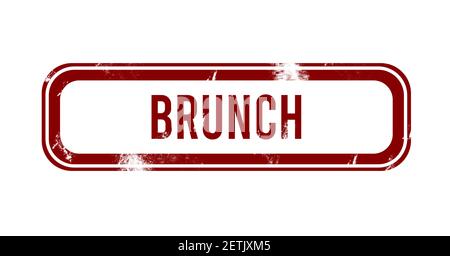 brunch - red grunge rubber, stamp Stock Photo - Alamy