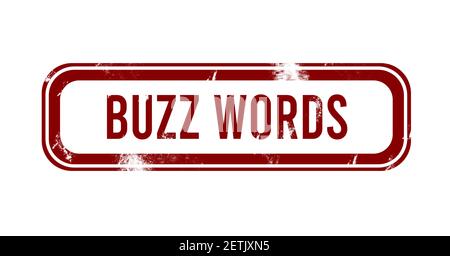 buzz words - red grunge rubber, stamp Stock Photo - Alamy