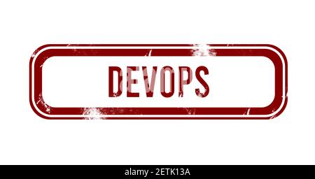 DevOps - red grunge rubber, stamp Stock Photo - Alamy