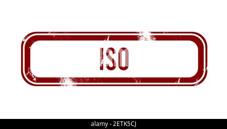 iso - red grunge rubber, stamp Stock Photo - Alamy