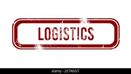 Logistics - red grunge button, stamp Stock Photo - Alamy