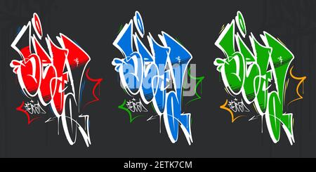 Word Sead Graffiti Style Font Lettering Abstract Vector Illustration ...