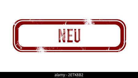 Neu - red grunge rubber, stamp Stock Photo - Alamy
