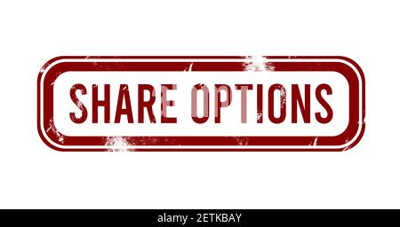 Share options - red grunge rubber, stamp Stock Photo - Alamy