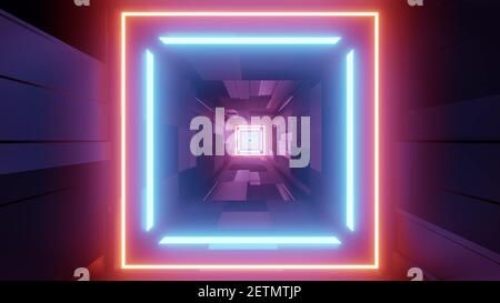 3d illustration of square shaped corridor Stock Photo - Alamy