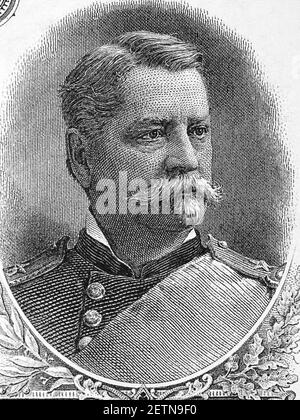 Portrait of general Hancock. Winfield Scott Hancock (1824 – 1886) was a ...