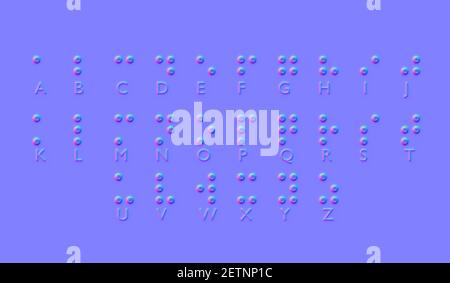 Braille Alphabet Guide Visually Impaired Writing System Symbol Formed ...