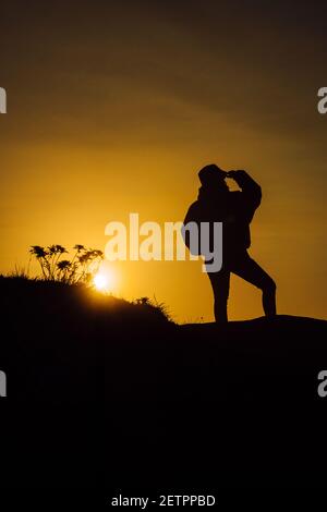 sunset at Argimusco mount Etna Sicily Stock Photo - Alamy