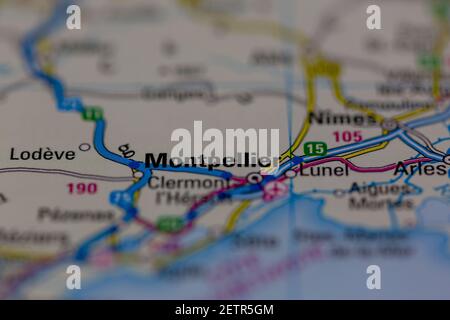 Map of Montpellier France Stock Photo - Alamy