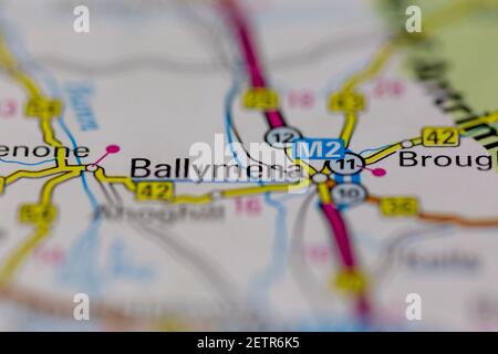 Northern Ireland shown on a Road map or a geography map Stock Photo - Alamy