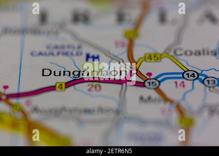 Northern Ireland shown on a Road map or a geography map Stock Photo - Alamy