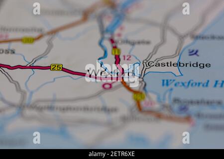 Wexford Shown on a Geography map or road map Stock Photo - Alamy