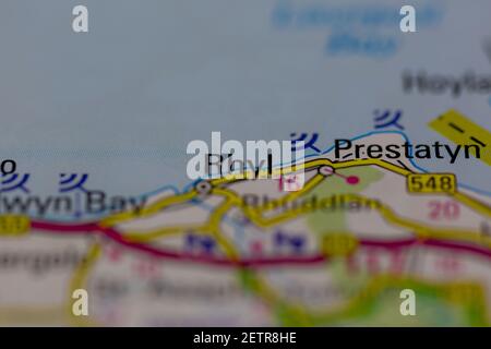 Rhyl Shown on a Geography map or road map Stock Photo - Alamy