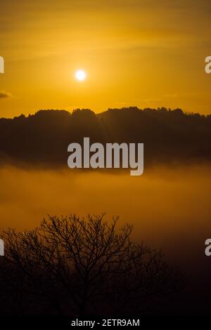 sunset at Argimusco mount Etna Sicily Stock Photo - Alamy