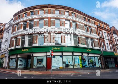 Jacksons Corner in Reading, England, is on the corner of Market Place ...