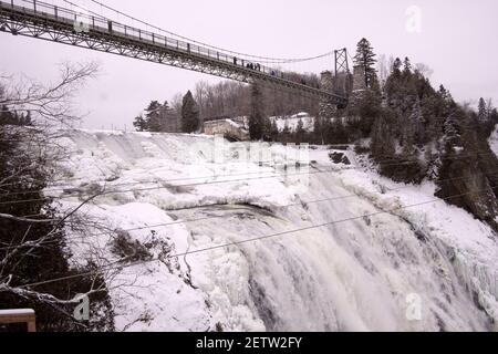 Frozen waterfall view in Quebec, Canada Stock Photo - Alamy
