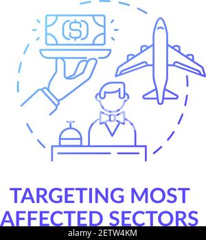 Targeting most affected sectors concept icon Stock Vector Image & Art ...