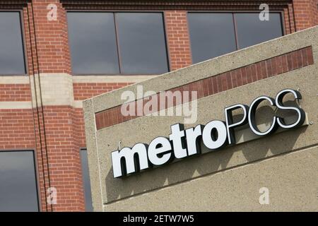 A logo sign outside of the headquarters of MetroPCS Communications, Inc ...