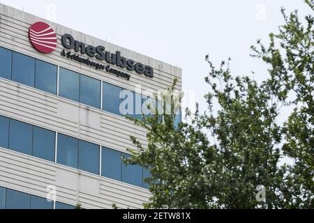 A logo sign outside of the headquarters of OneSubsea in Houston, Texas ...
