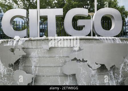 A logo sign outside of the headquarters of the Citgo Petroleum ...