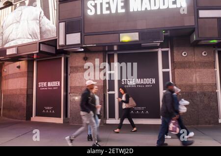 The imminent home of a Steve Madden store in Times Square in New York ...